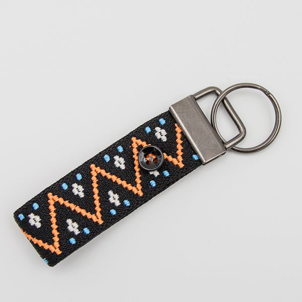 KeyChain - Orange ZigZag - cuffupstyle